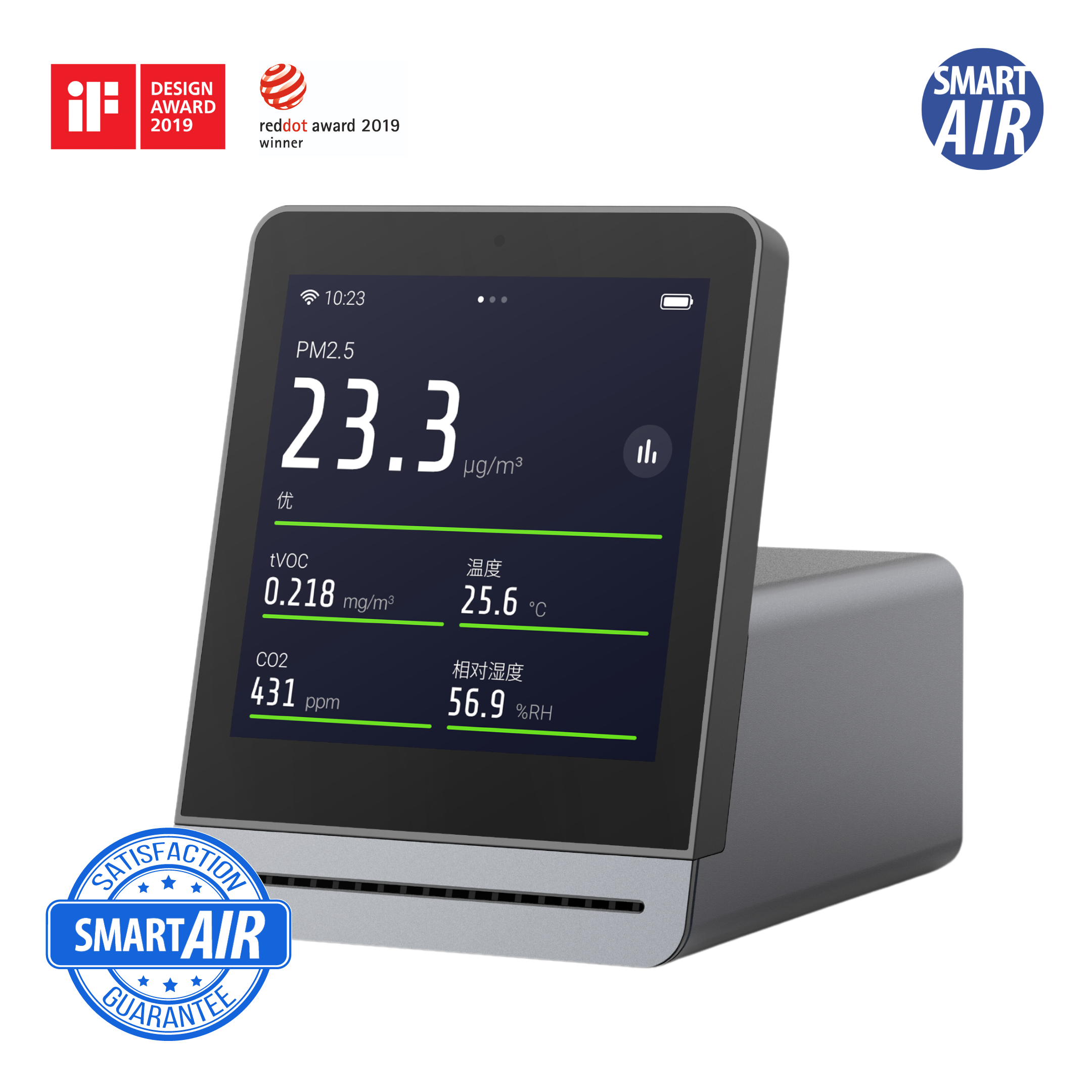 QP PRO 5in1 Air Quality Monitor-Sensor (with CO2 & TVOC Air Sensor ...